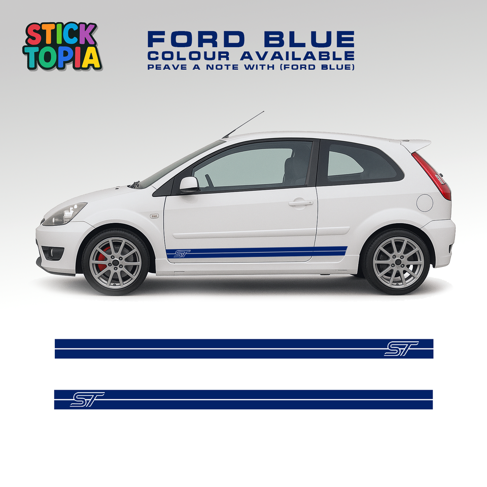 Ford Fiesta Mk6 ST 150 Side Stripes – 3 Door skirt Vinyl Decals ...