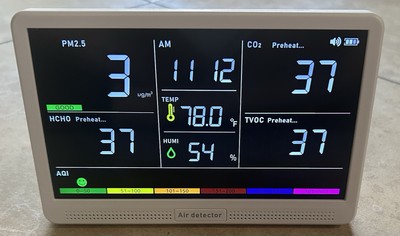 16 in 1 Air Quality Monitor Indoor 7" Display 9 AQI+7 AQI Alerts Air ...