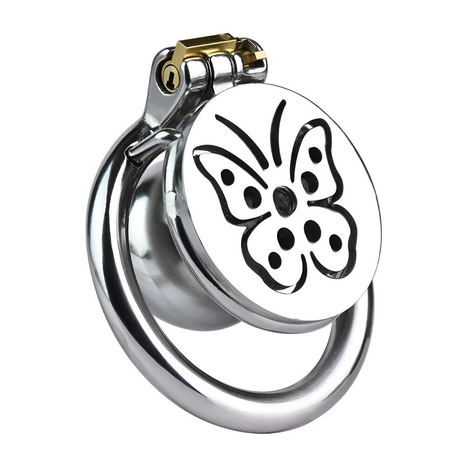 Butterfly Chastity Belt Device Flat Pad Negative Cage Urethra Stainless ...