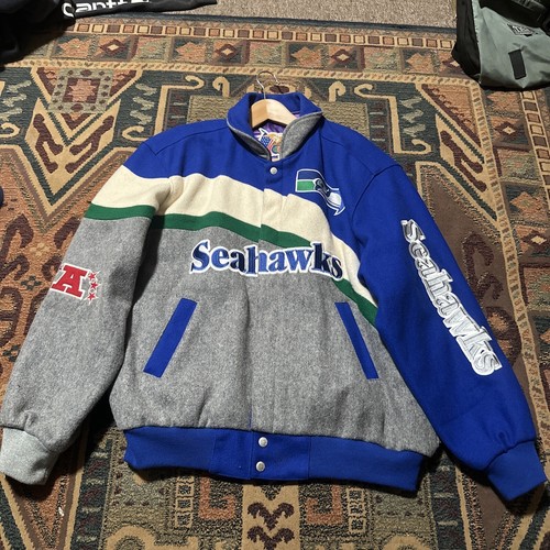 Vintage Jeff Hamilton Seattle Seahawks Jacket Early 90s Xl Wool Coat JH ...
