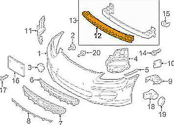 OEM PORSCHE PANAMERA 970 FRONT FOAM IMPACT ABSORBER BAR 97050577901 ...