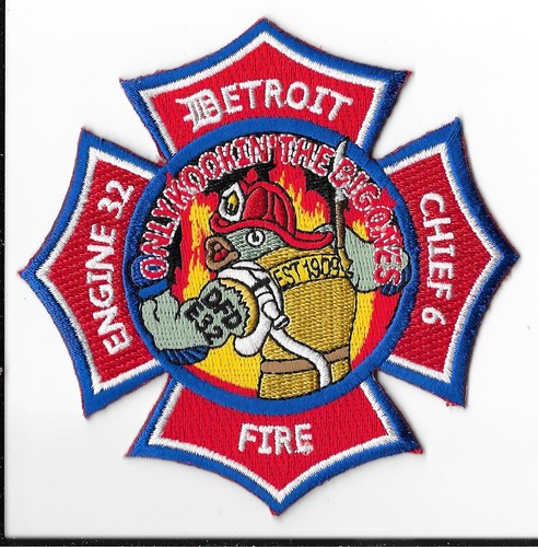 Detroit Fire Department, Michigan Engine 32/Chief 6 Patch V1 | eBay