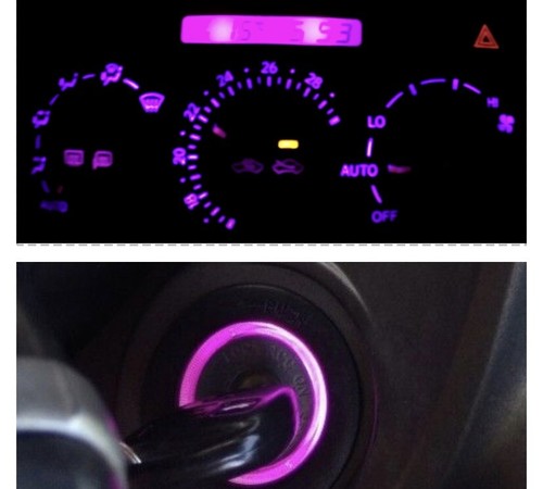Pink Climate Control and Key Ring Led Bulb Combo Kit for Lexus IS300 ...