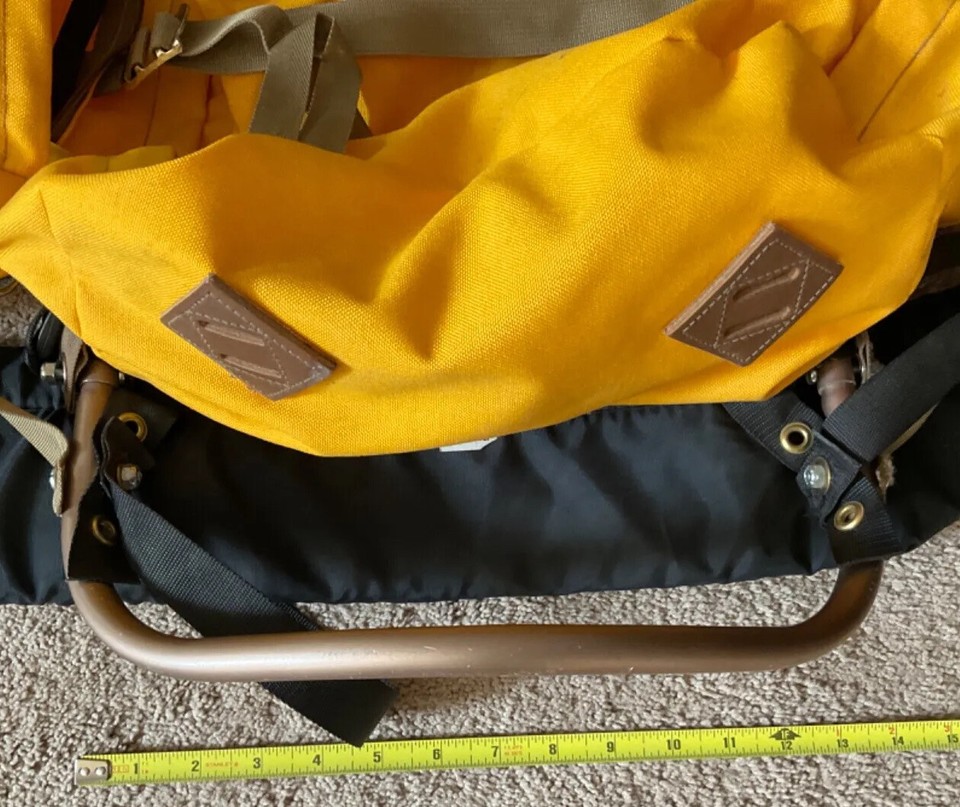 Vtg 90s Jansport External Frame Backpack Hipster Hiking Med Leather ...