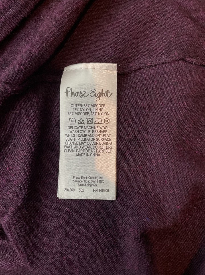 Womens Phase Eight Uk 14 Deep Purple Thin Knit Oversized Pullover ...