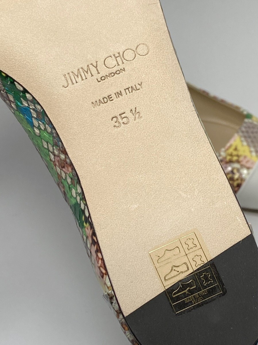 Jimmy Choo Snakeskin Flats Leather Ballet Flats Jimmy Choo Black Size