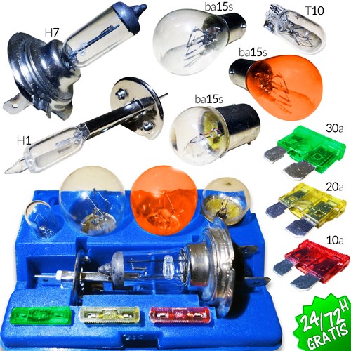 Replacement Bulbs and Fuses Kit Car H7 H1 BA15S T10 Emergency Set | eBay