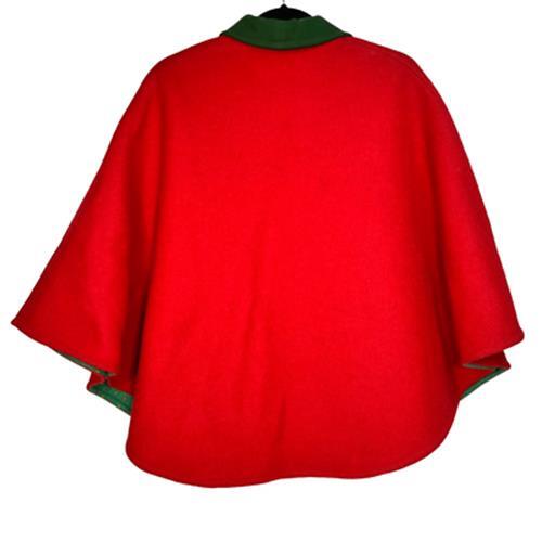 Vintage Womens Boos Cape Poncho Red Shawl Wool Blend Embellished XS/S ...