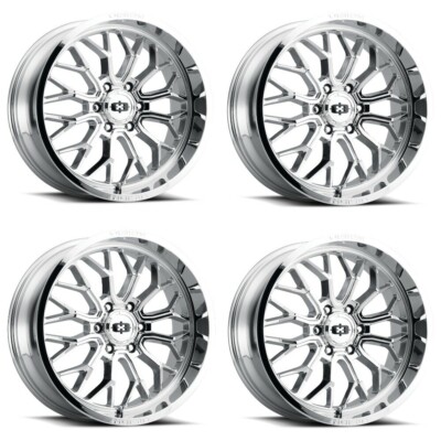 Set 4 20" Vision Off-Road 402 Riot Chrome Wheel 20x12 5x150 Rim -51mm ...