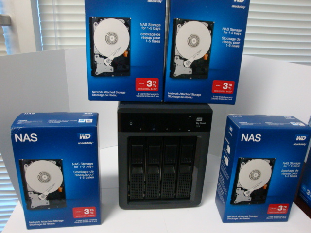 Western Digital MyCloud EX4 12TB 4 Bay NAS Storage with QTY 4 RED NAS ...