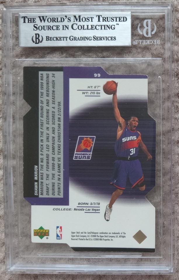 1999 Black Diamond Final Cut /50 Shawn Marion RC BGS 9 Missing Serial ...