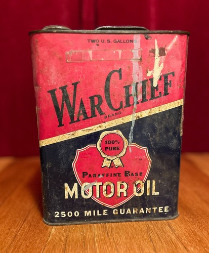 Vintage Antique Advertising War Chief Motor Oil 2 Gallon Can Tin | eBay