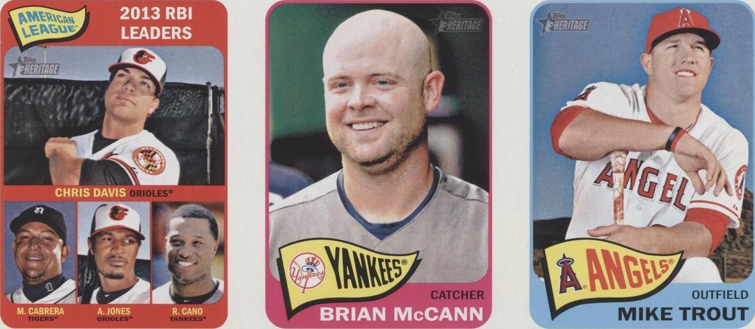 2014 Topps Heritage - Advertising Panel Boxloaders Mike Trout, Miguel ...