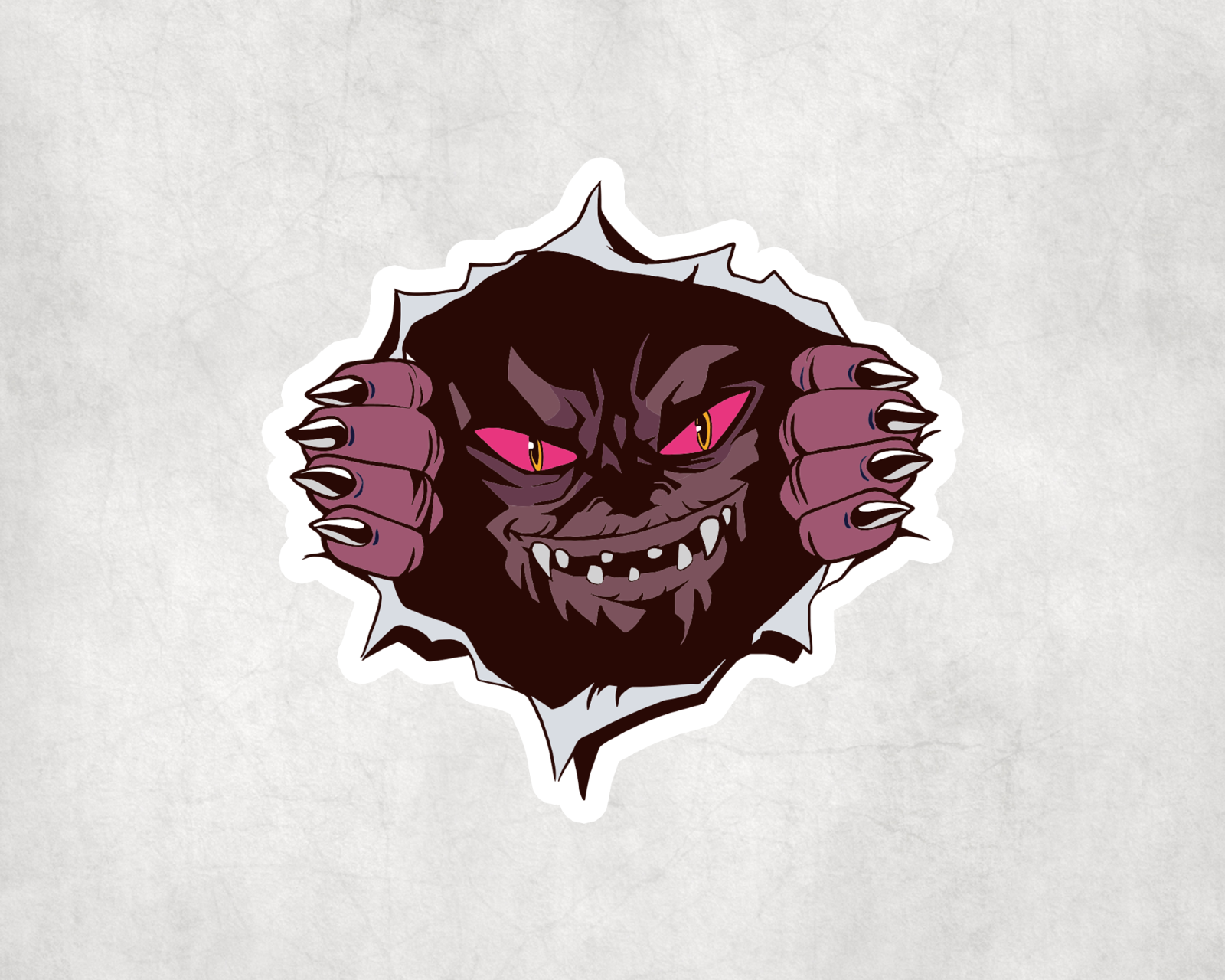 2 x Demon Ripping Wall Halloween Stickers Sticker Laptop Decals ...