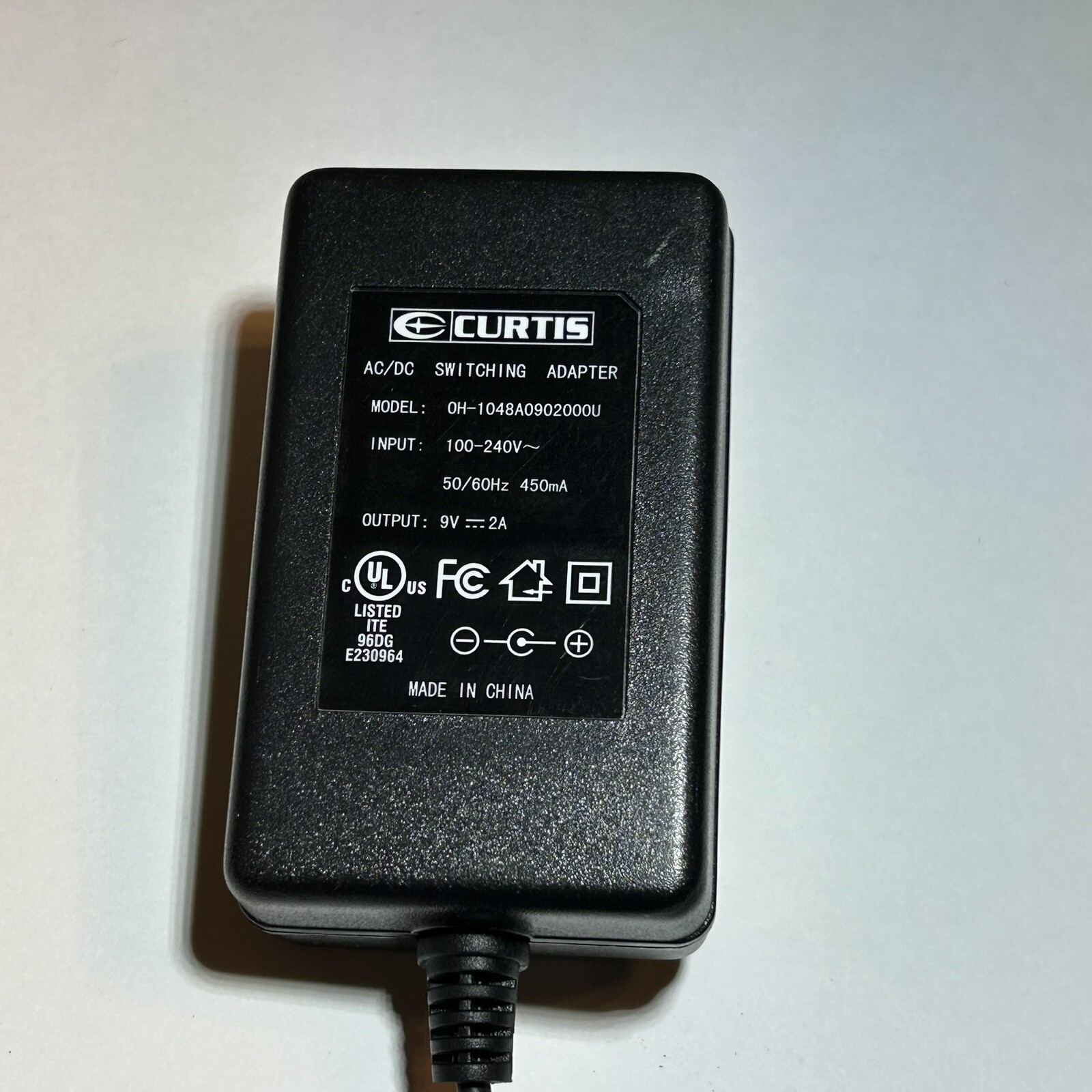 Genuine Curtis AC ADAPTER 9VDC 1000mA model OH-1048A0902000U DVD Power ...