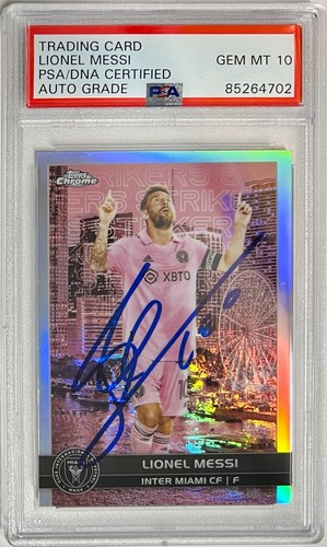 2023 Topps Chrome Signed Lionel Messi Inter Miami Card #BCS-7 PSA Auto ...