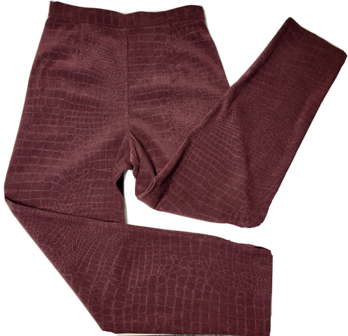 Womens Straight Leg Pants Purple 9 Animal Print Embossed Back Zipper ...