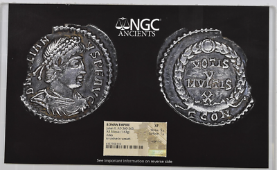NGC Graded Roman Silver Siliqua, Emperor JULIAN II, Last Constantinian ...