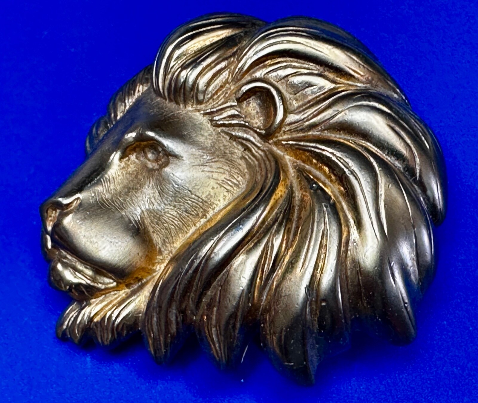 King of the Jungle Lion Head Large Gold Tone Vintage … - Gem