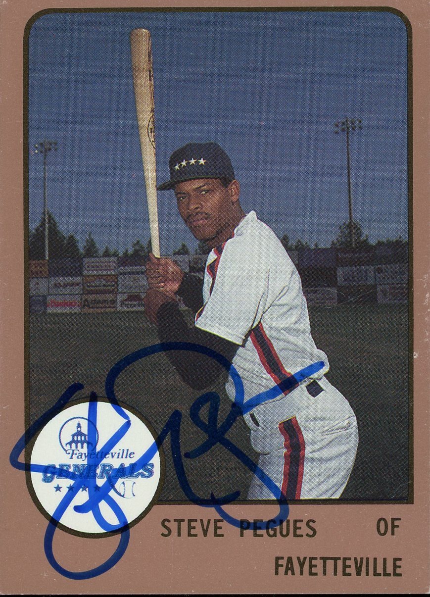 1988 Fayetteville Generals STEVE PEGUES Signed Card autograph AUTO ...