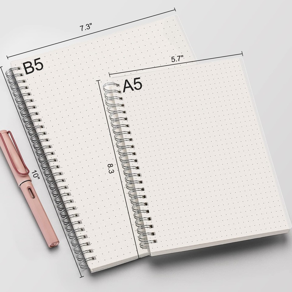 AHGXG Dotted Journal Spiral Notebook (2-Pack), Bullet Dot Grid Journal ...