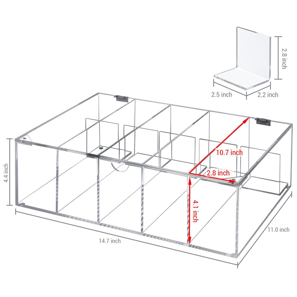 5 Slot Clear Acrylic Collectors Sports Card Storage Box, Trading Cards ...