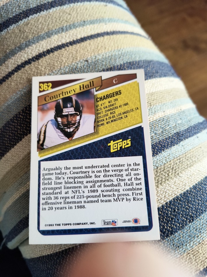 COURTNEY HALL 1993 TOPPS SAN DIEGO CHARGERS GOLD #362 FREE SHIP | eBay