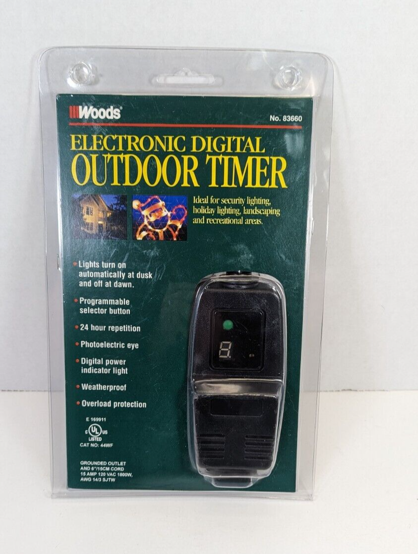 Photoelectric Outdoor Timer Woods Woods 2001WD Outdoor 24 Hour Dusk