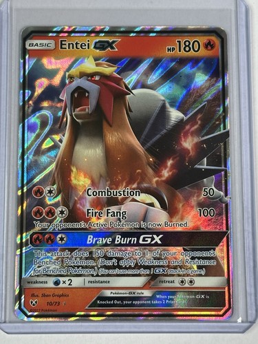 Entei GX - 10/73 - Pokemon Shining Legends Sun & Moon Ultra Rare Card ...