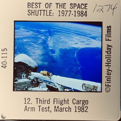 1982 Space Shuttle Canadarm Earth View Orbit NASA 35mm Slide Finley ...