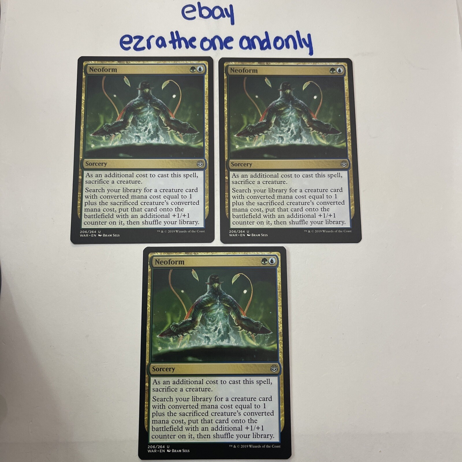 MTG X3 Neoform War of the Spark 206/264 Regular Uncommon X3 Magic the ...