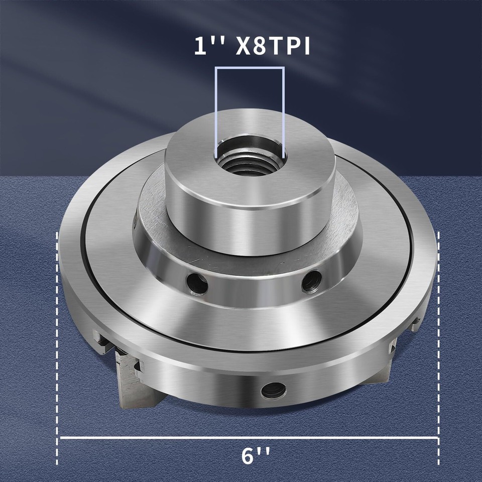 6 Inch Wood Lathe Chuck Set 4 Jaws Self-Centering Lathe Chucks Thread 1 ...