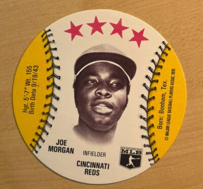 Joe Morgan 1976 MSA Dairy Isle Baseball Disc Card, MINT | eBay