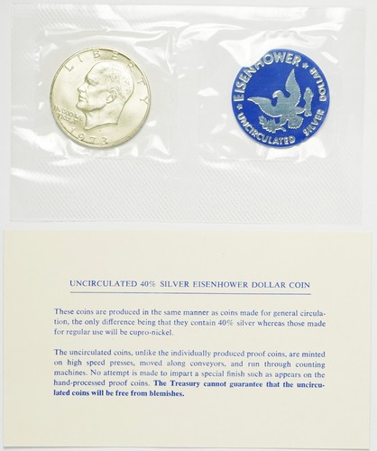 1973 S Eisenhower Dollar "Blue Ike" 40% Silver w/ OGP & COA | eBay
