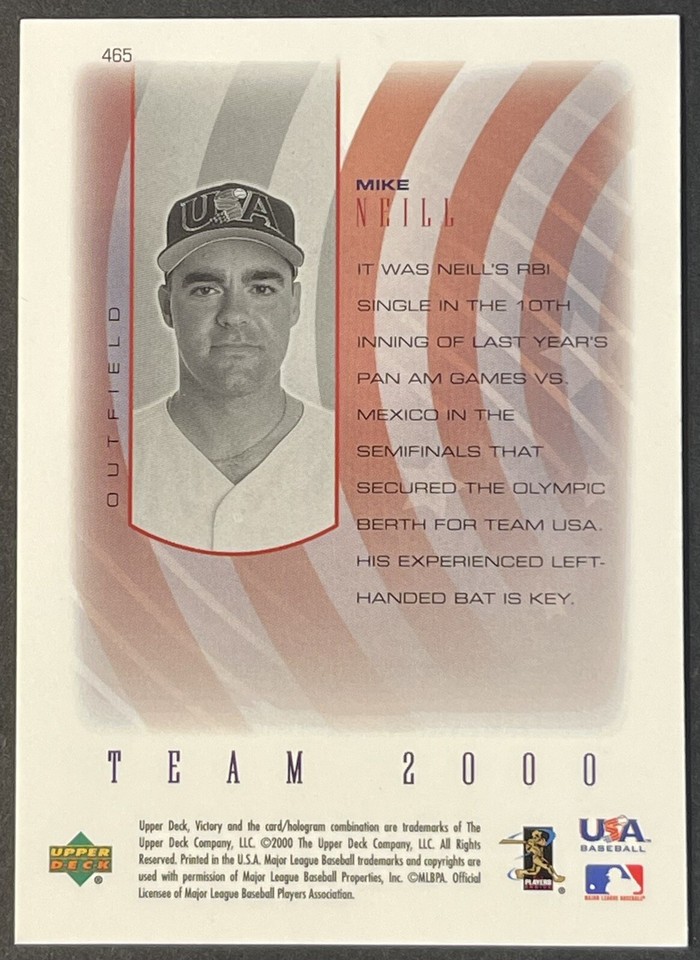2000 (TEAM USA) Upper Deck Victory #465 Mike Neill USA | eBay