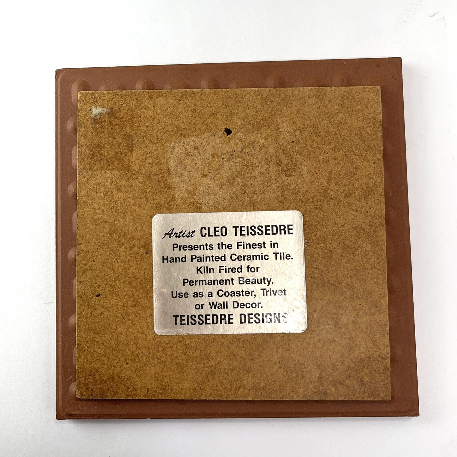 Vtg Set 3 Cleo Teissedre Ceramic Tile Art Trivet Wall Decor Chief ...