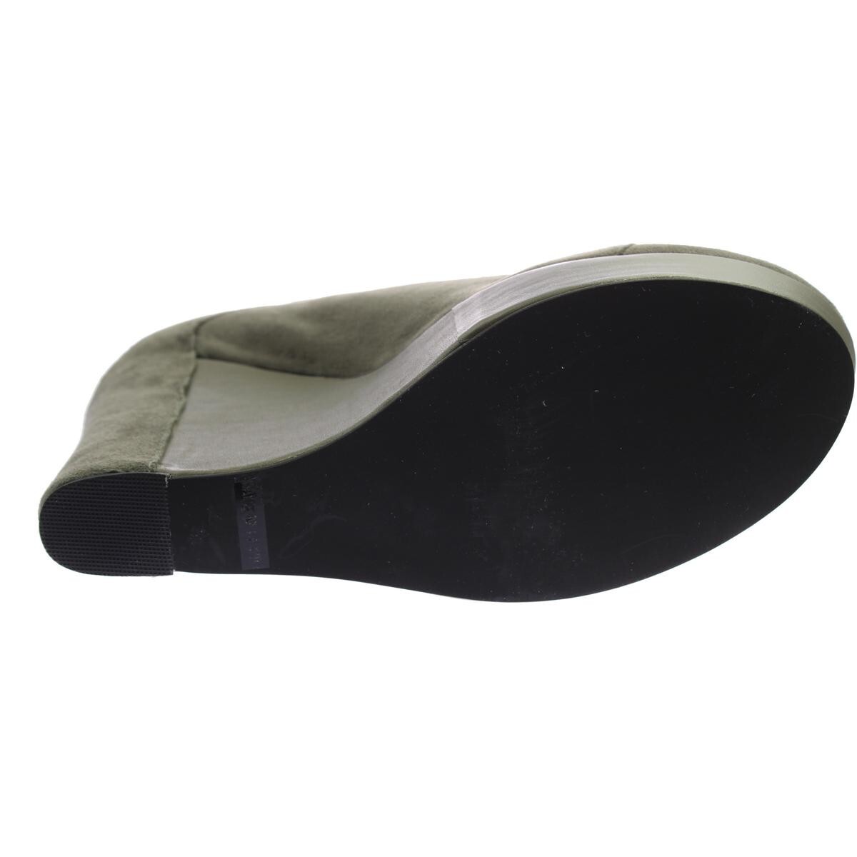 New CHARLOTTE RONSON Gray Grey Misha Suede Leather Platform Wedge Boot ...