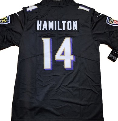 adult size baltimore ravens #14 kyle hamilton S-3xl stitched customized ...