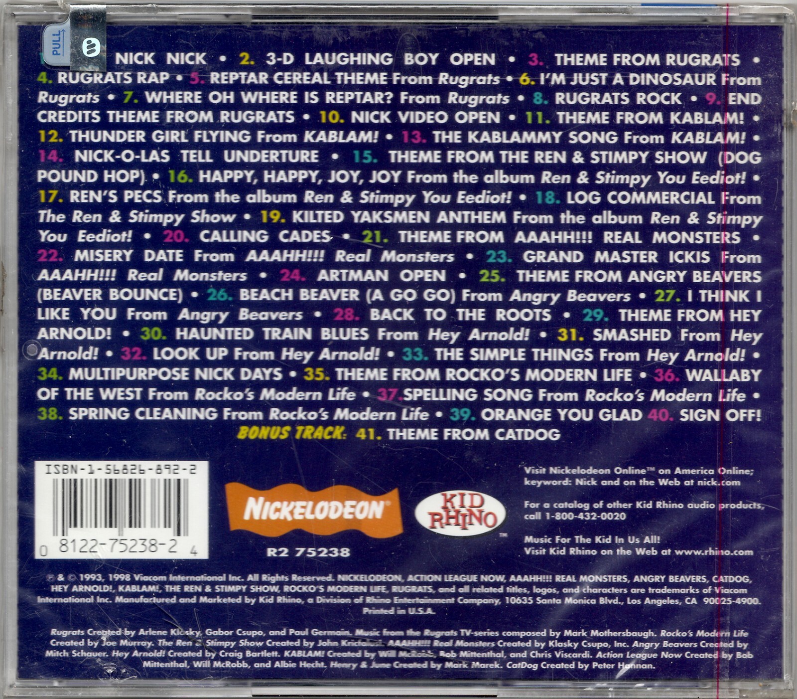 Best of Nicktoons by Various Artists (CD, Mar-1998, Rhino (Label)) for ...