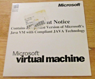 MICROSOFT VIRTUAL MACHINE - CD-ROM - 1999 - FOR WINDOWS NT & '98 - EUC - No Key | eBay