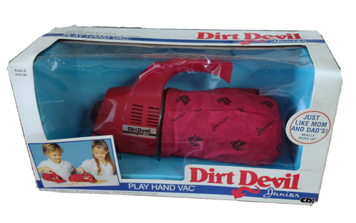 Vintage ~DIRT DEVIL~ junior hand held play vac toy *NEW IN BOX* 1993 ...