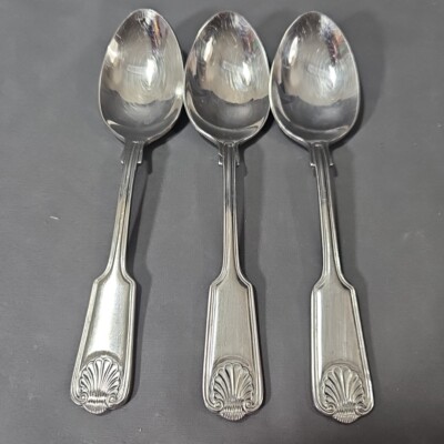 Towle Stainless Flatware 18/10 London Shell China 3 Soup Spoons | eBay