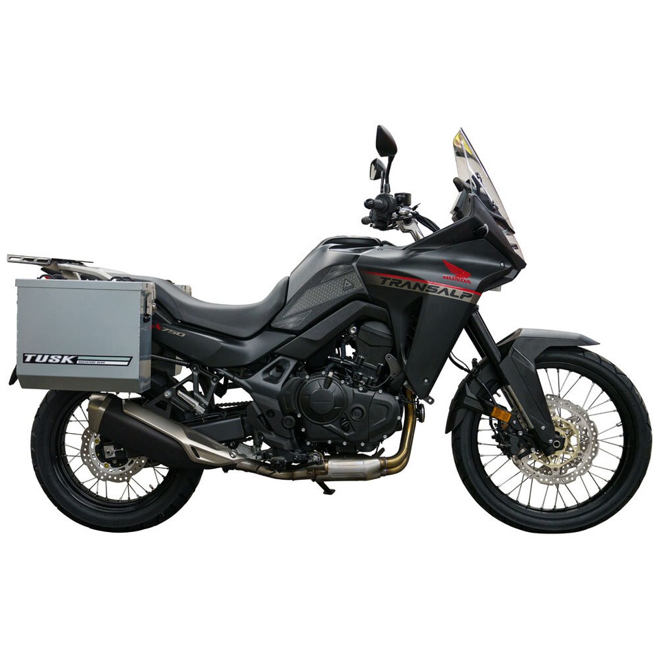Tusk Panniers With Pannier Racks V2 Medium Silver For HONDA TRANSALP ...