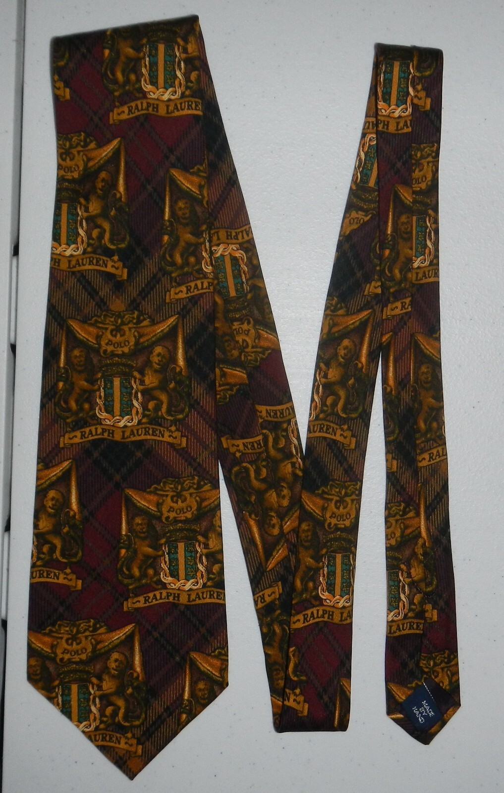 Polo Ralph Lauren Guardian Lion Monkey Crest 100% Sil… - Gem