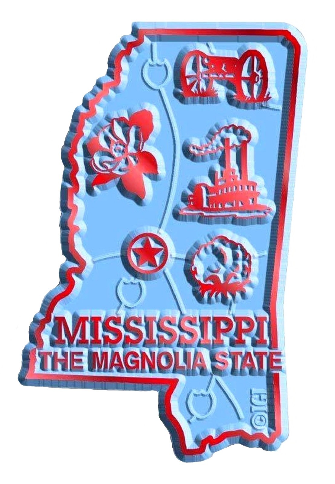 Mississippi the Magnolia State Map Fridge Magnet | eBay