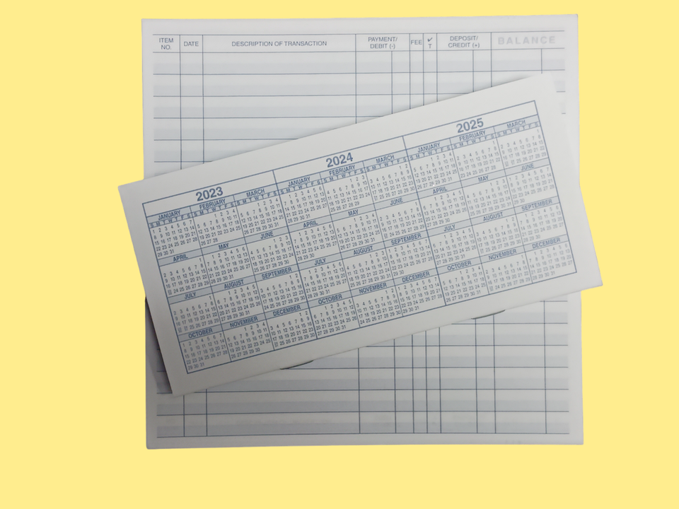 5 Checkbook Transaction Registers 2023 2024 2025 Calendar Check Book ...
