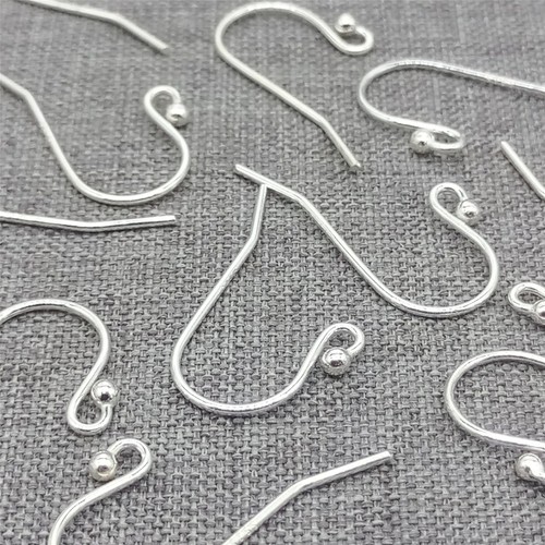 10prs of 925 Sterling Silver Ear Wires Ball End Wire 0.6mm Earring ...