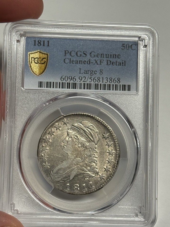 1811 PCGS XF Details Capped Bust Half Dollar ‘Large 8’, Silver Coin ...