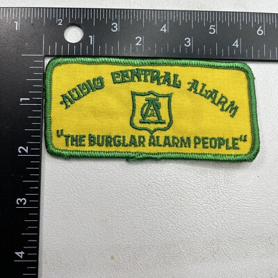 Vtg AUDIO CENTRAL ALARM THE BURGLAR ALARM PEOPLE Advertising Patch 29V7 ...
