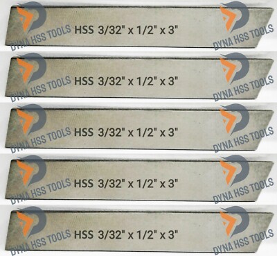 5x Cut Off Parting Blade High Speed Steel 3/32" Inch x 1/2" Inch x 3 ...
